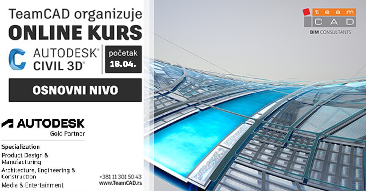 TeamCAD online kurs Civil 3D – osnovni nivo